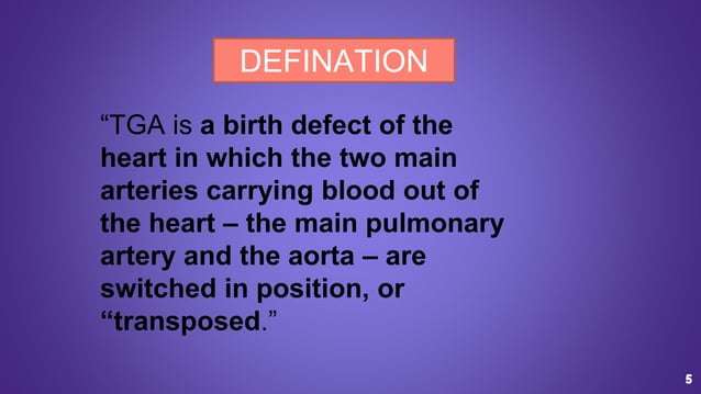 TOA (TRANSPOSION OF GREAT ARTERIES) | PPT | Free Download