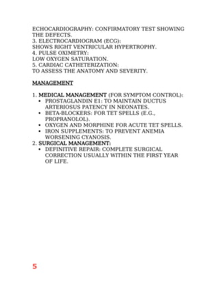 Medical notes on tetralogy of fallot(TOF) | DOCX