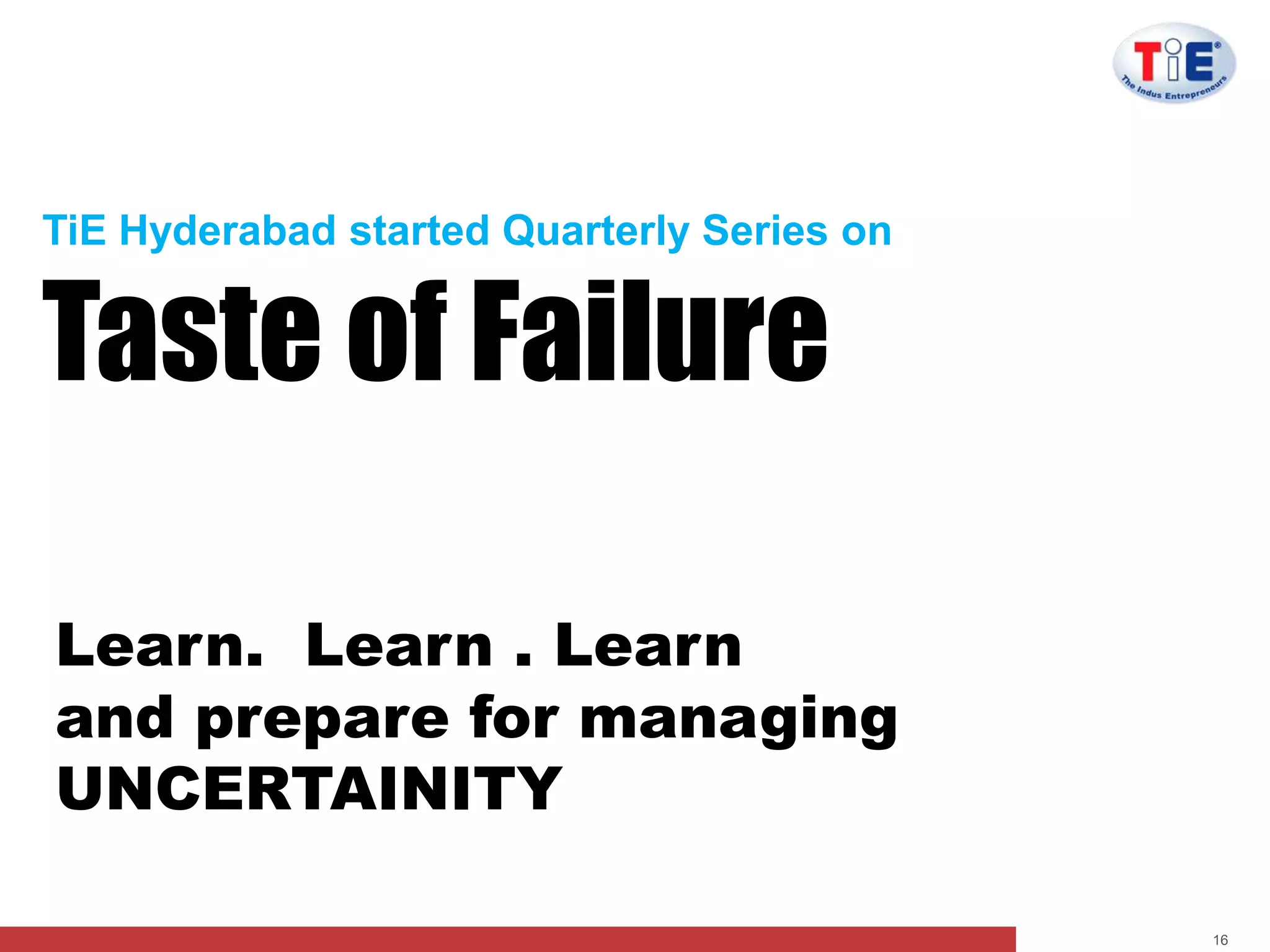 Taste of Failure is Key for Sustainable Success | PPTX | Startups ...