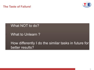 Taste of Failure is Key for Sustainable Success | PPT