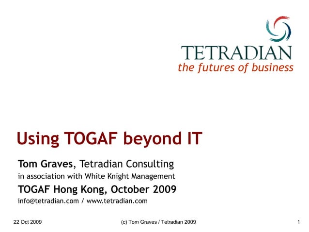 Using TOGAF beyond IT | PPT