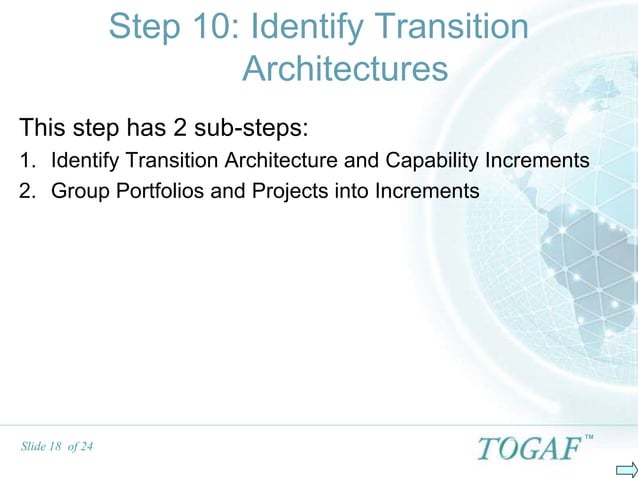 TOGAF-V9-M24-Phase-E-F-Opportunities Solutions Migration.ppt