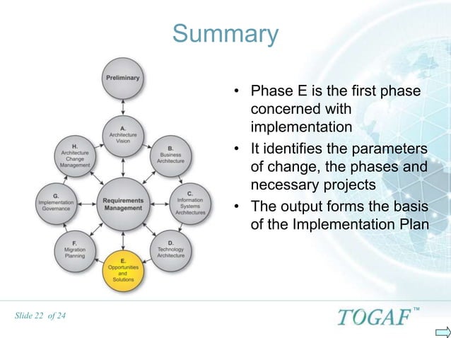 TOGAF-V9-M24-Phase-E-F-Opportunities Solutions Migration.ppt