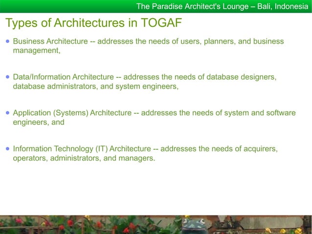Enterprise Architecture for Dummies - TOGAF 9 enterprise architecture ...