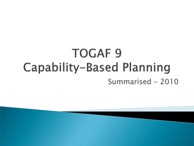 Togaf 9 Capability Based Planning Ver1 0 | PDF