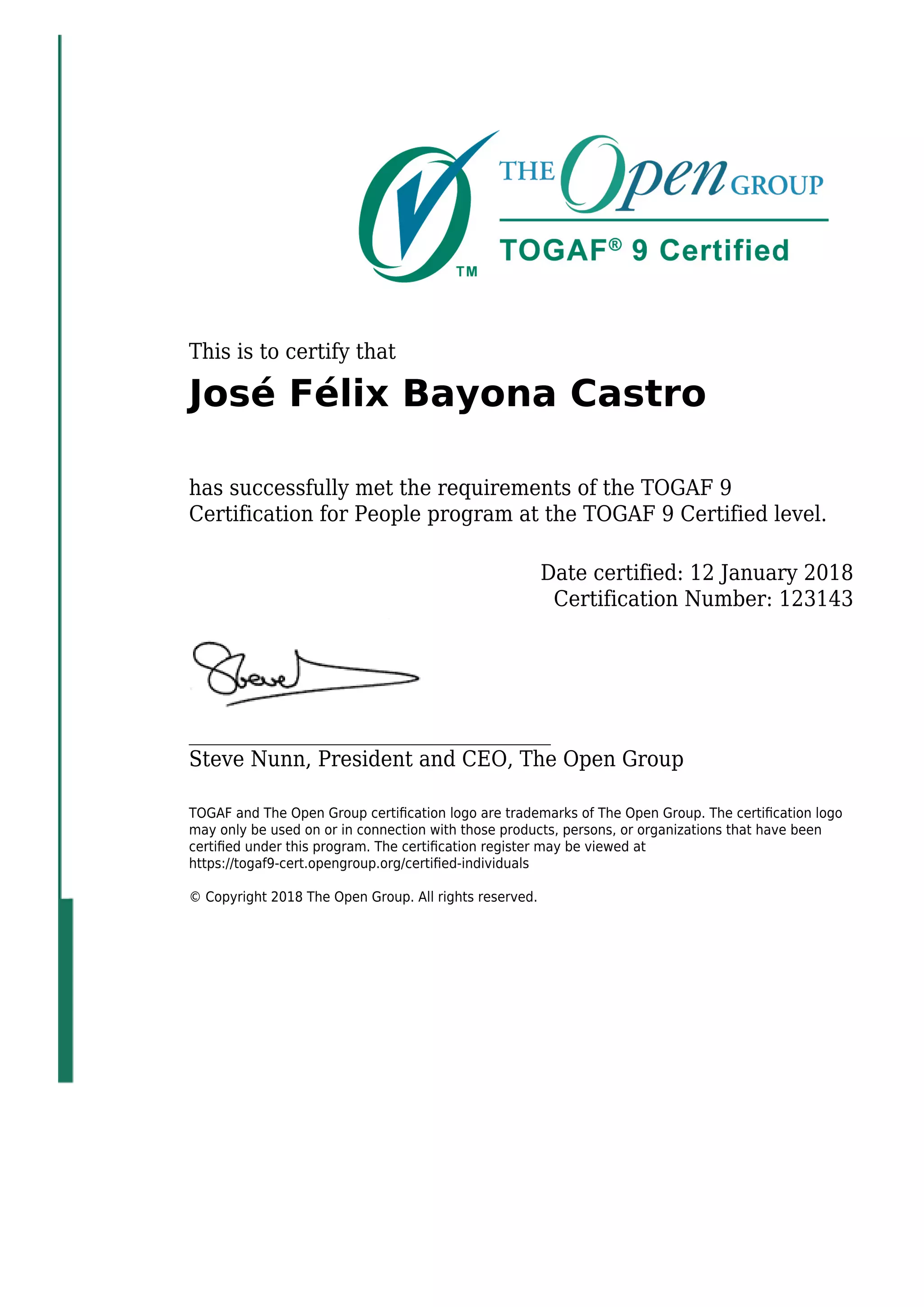 TOGAF® 9 Certified Level | PDF