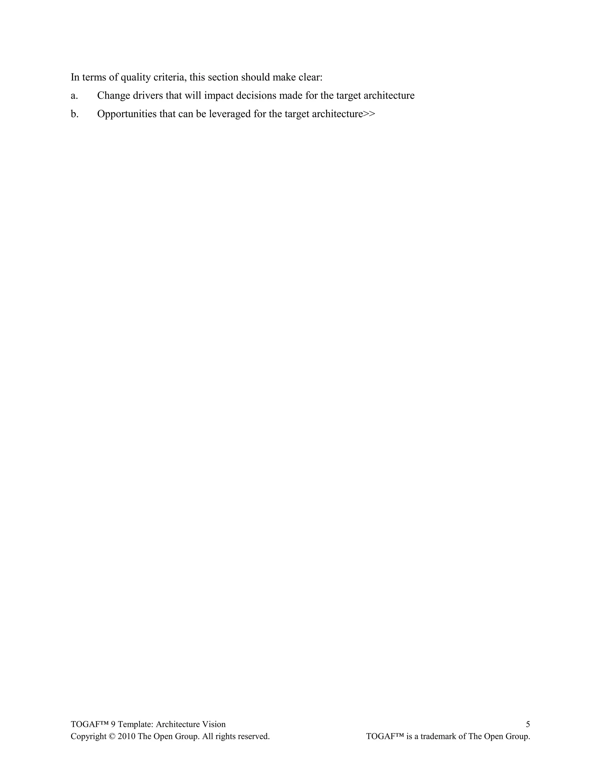 Togaf 9 template architecture vision | PDF