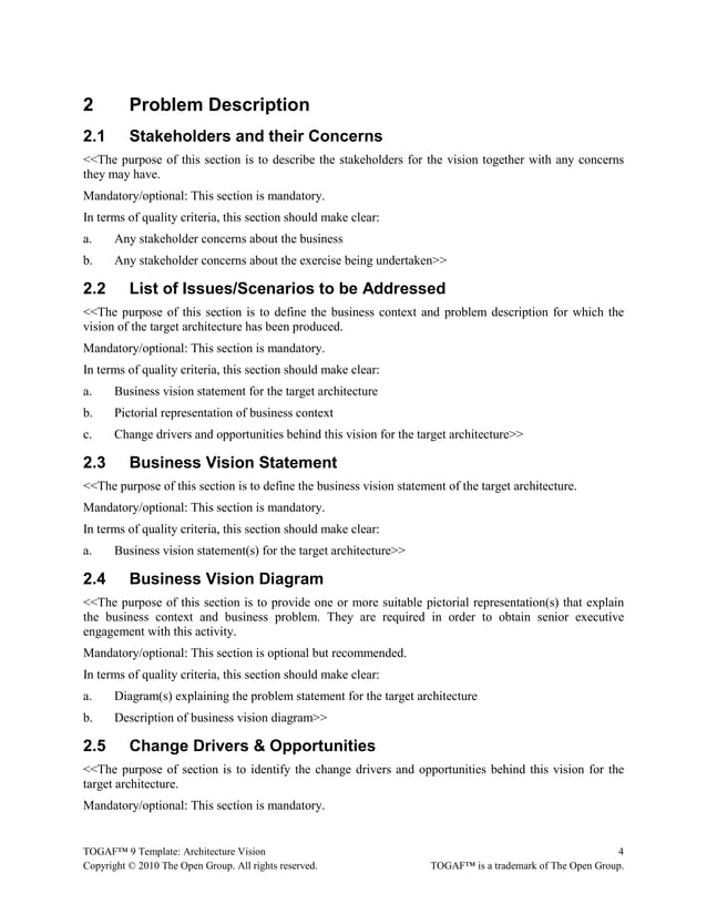Togaf 9 template architecture vision | PDF