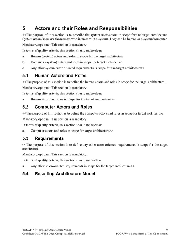 Togaf 9 template architecture vision | PDF