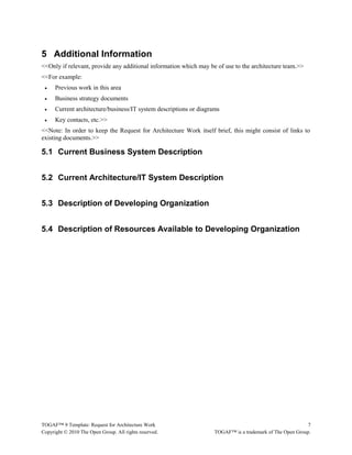 Togaf 9 template request for architecture work | DOC