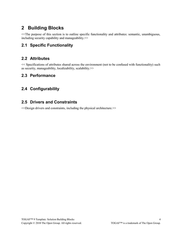Togaf 9 template solution building blocks | DOC | Technology & Computing