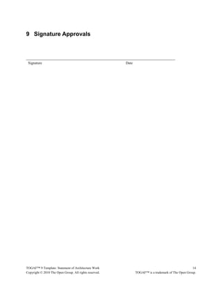 Togaf 9 template statement of architecture work | DOC