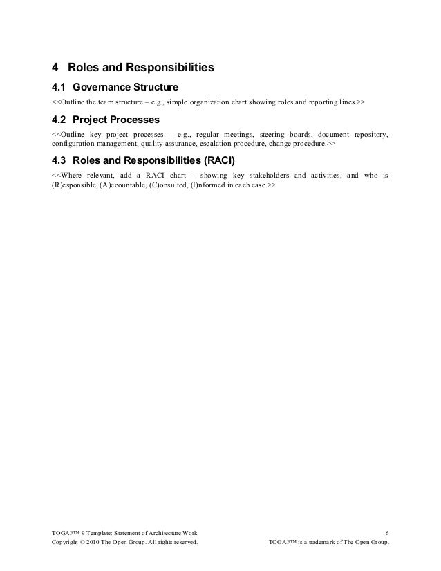 Togaf 9 Template Statement Of Architecture Work