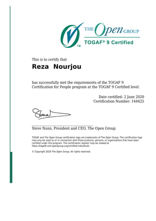 TOGAF 9 Certified Certification | PDF