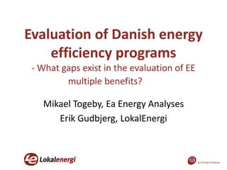 Evaluation of Danish Energy Efficiency Programs | PPTX | Power and ...