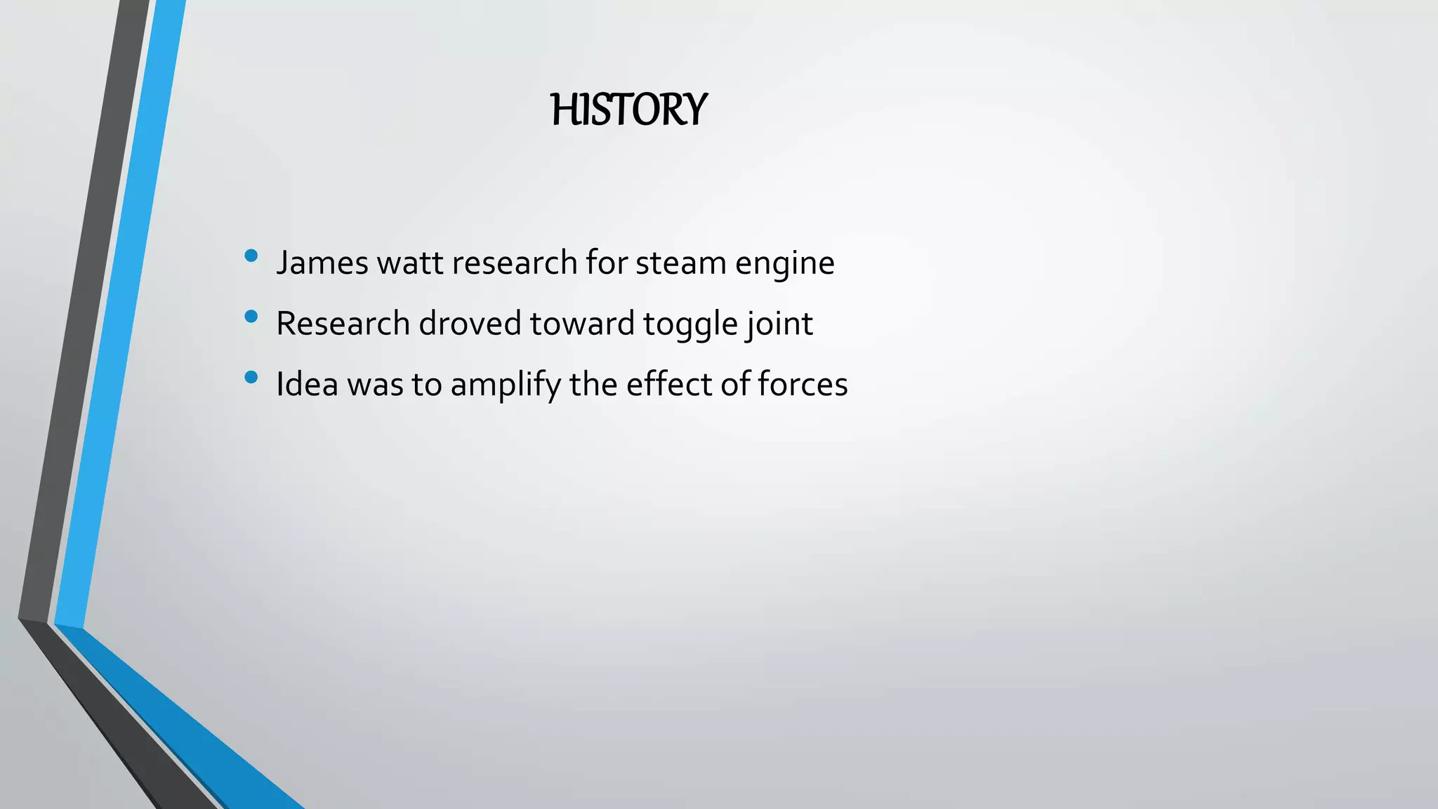 Toggle joint mechanism ppt. | PPT