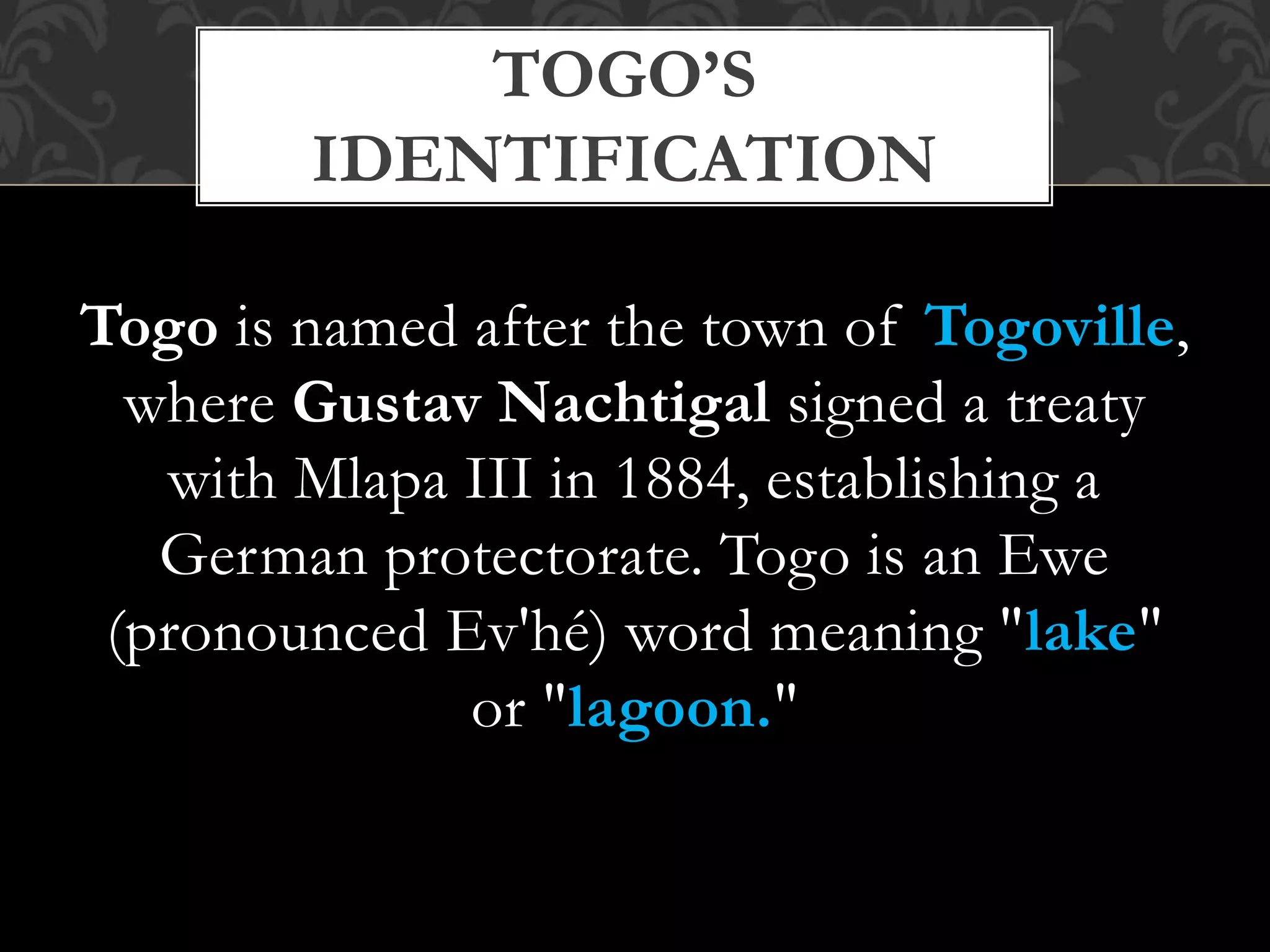 Togo (report in Geography) | PPTX
