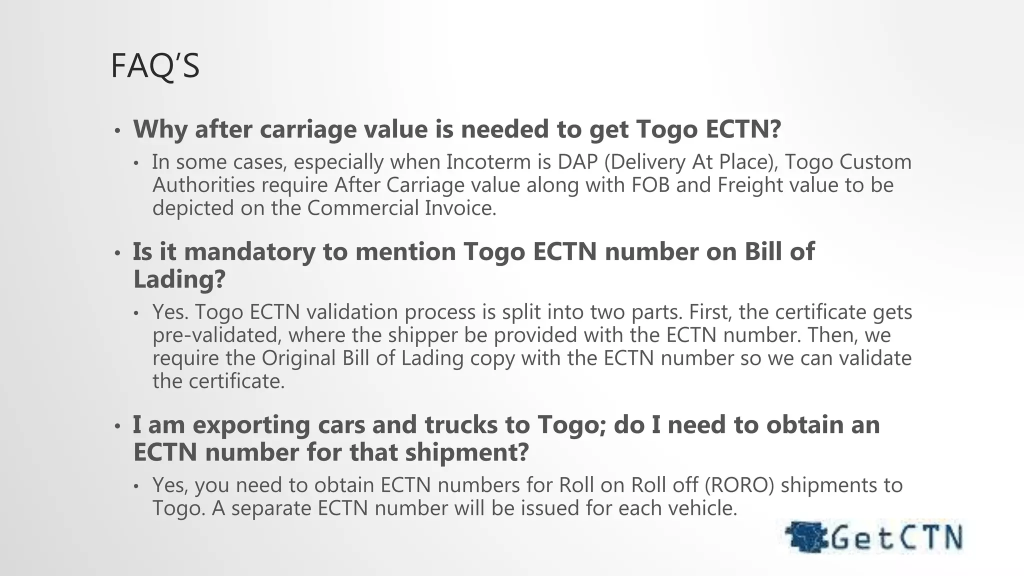Togo ECTN | PPTX | Logistics | Business