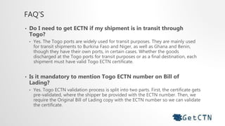 Togo ECTN | PPTX | Logistics | Business