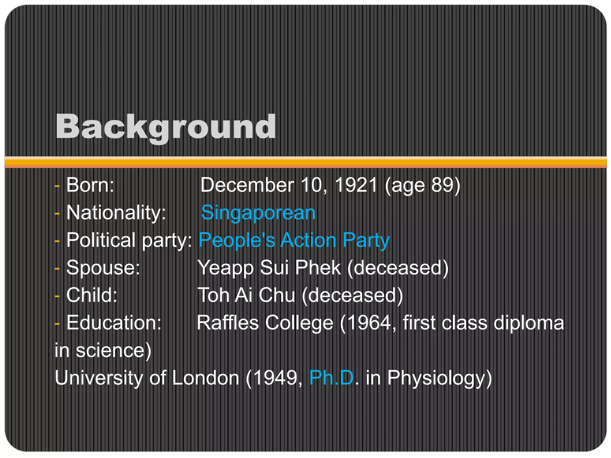 Toh Chin Chye | PPT