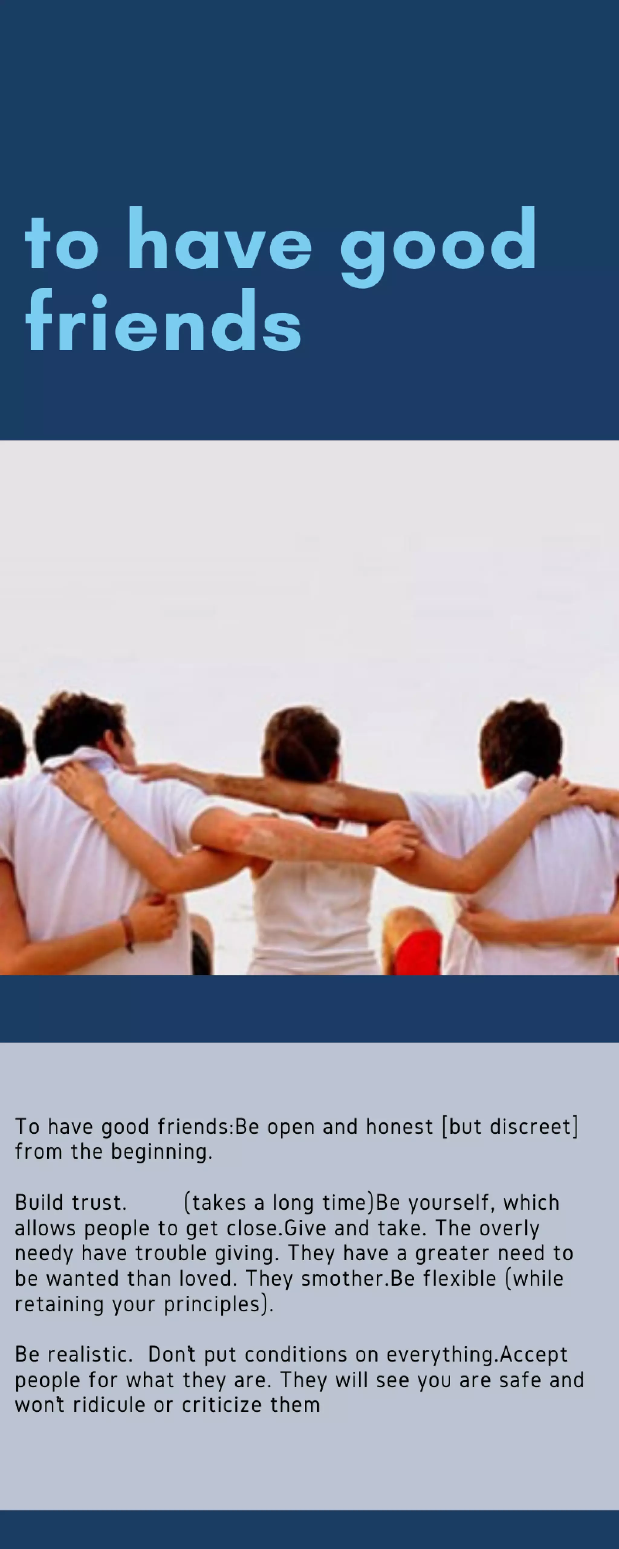 to have good friends - general advice | PDF