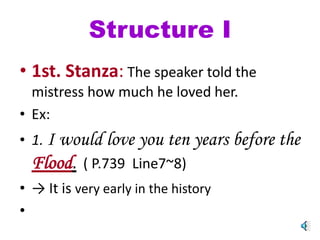 To his coy mistress | PPTX