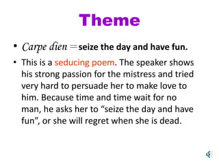 To his coy mistress | PPTX