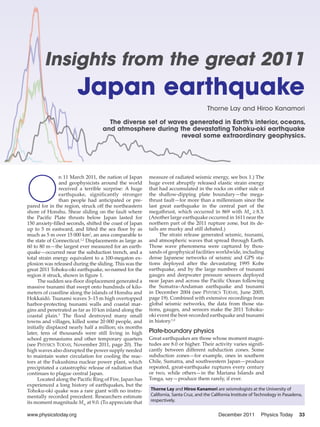 Insights from the great 2011 Japan earthquake - December 2011 | PDF