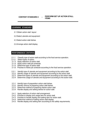 TEACHING OUTLINE HSK302 FOOD SERVICE OPERATION 2 | DOCX