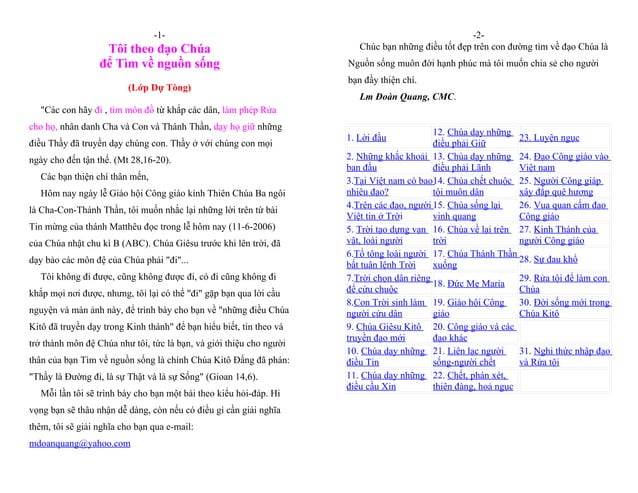 Toi theo-dao-chua, lm. doan quang, cmc | PPT