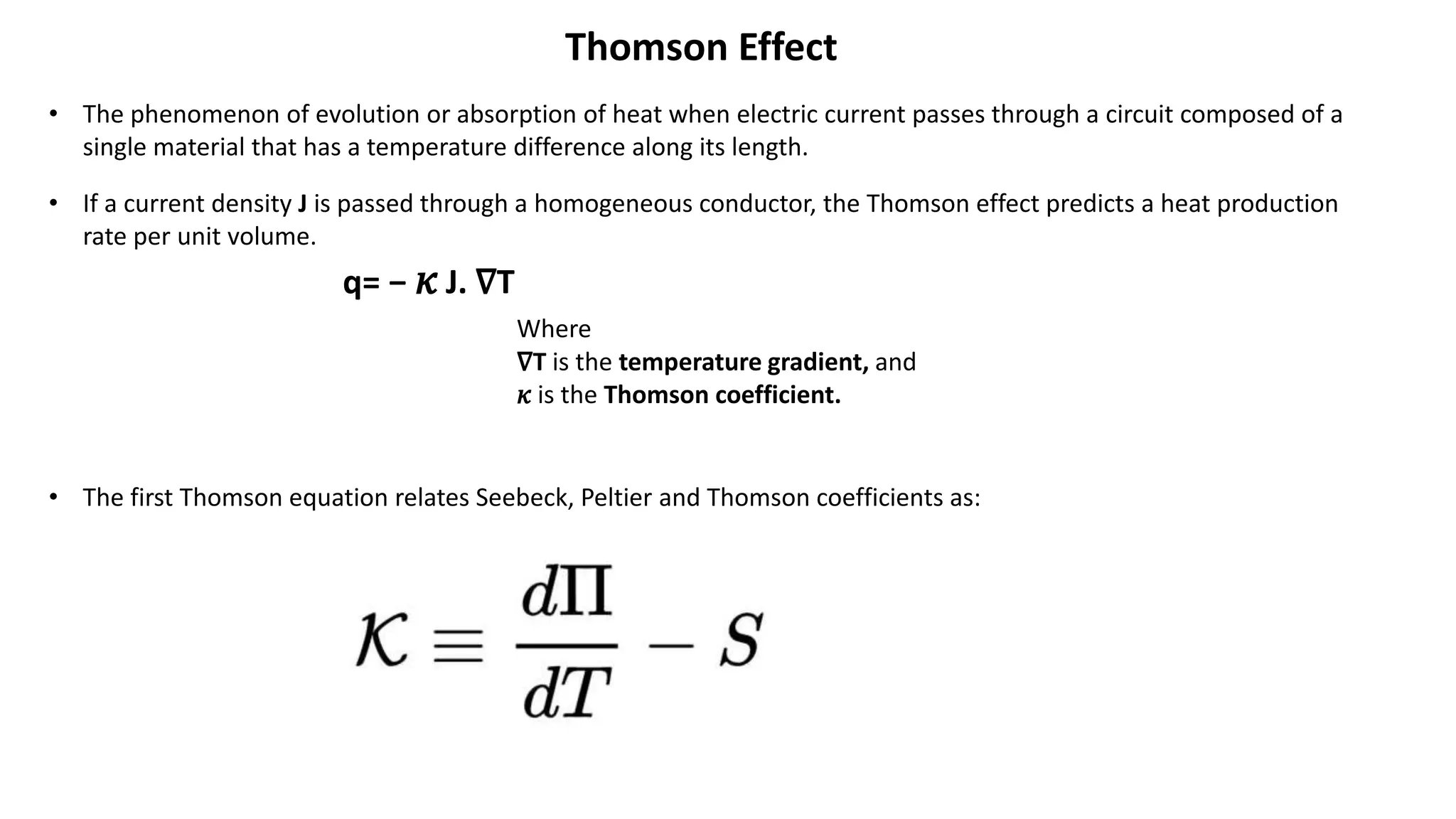 Thermoelectric effect | PPTX