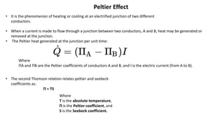 Thermoelectric effect | PPTX