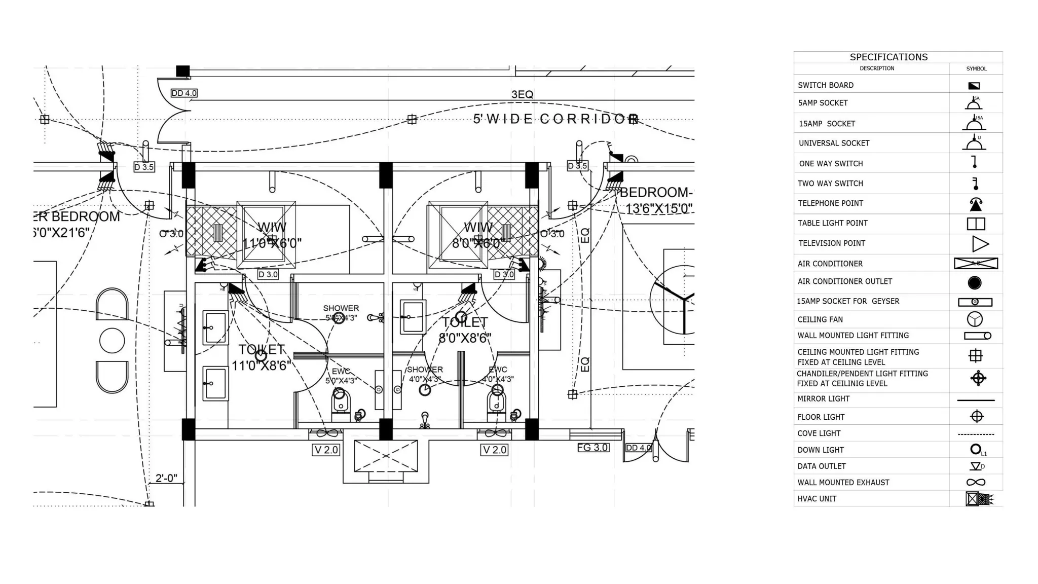 Toilet and Bath Working Drawing | PDF