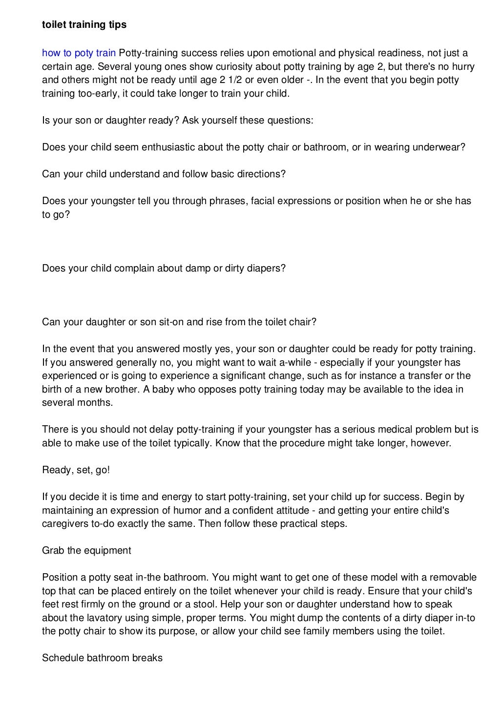 How To Potty Train Girls How To Potty Train Girls