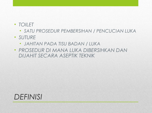 TOILET AND SUTURE | PPT