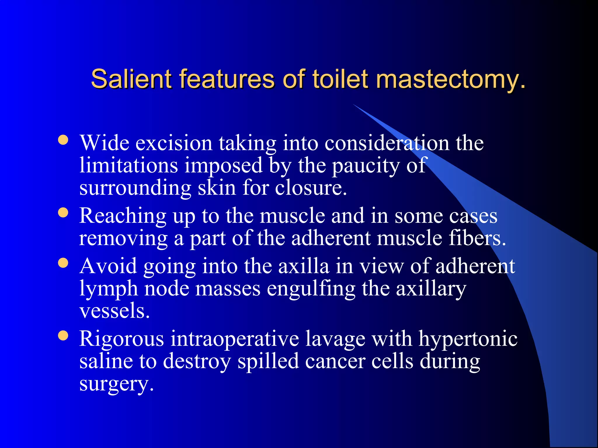 Toilet mastectomy for advanced breast cancer. | PPT