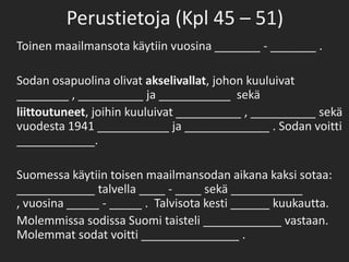 Toinen maailmansota - tehtäviä | PPTX