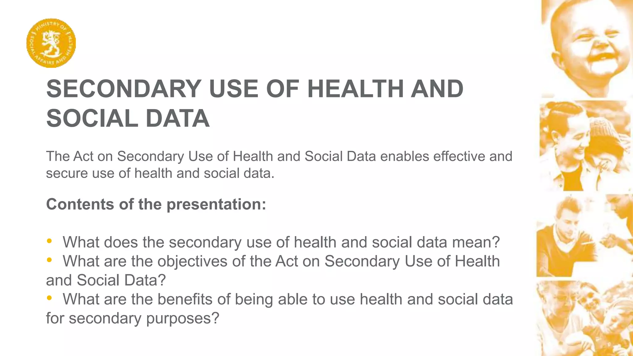 Secondary use of health and social data | PPTX