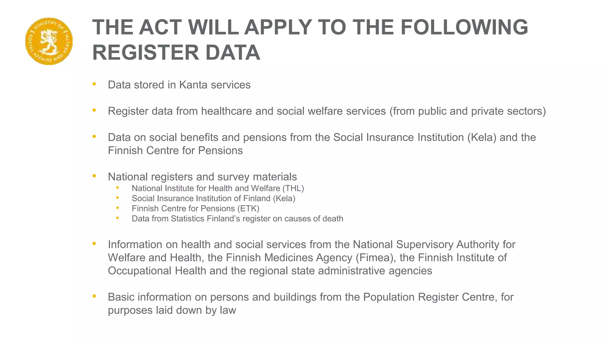 Secondary use of health and social data | PPTX