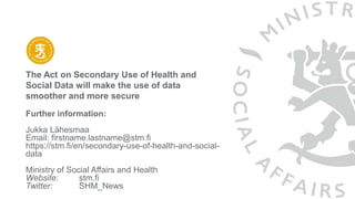 Secondary use of health and social data | PPTX
