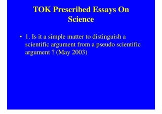 TOK And Extended Essays | PPT