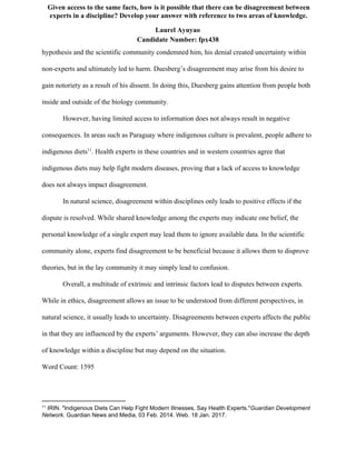 IB Theory of Knowledge EA: Disagreement Between Experts in a Discipline ...