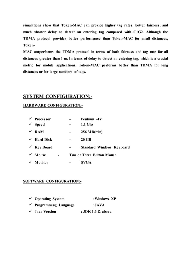 2014 IEEE JAVA MOBILE COMPUTING PROJECT TokenMac a fair mac protocol for passive rfid systems | PDF