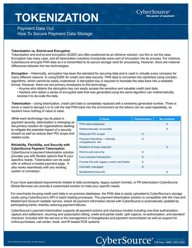 Tokenization Payment Data Out Securing Payment Data Storage Pdf
