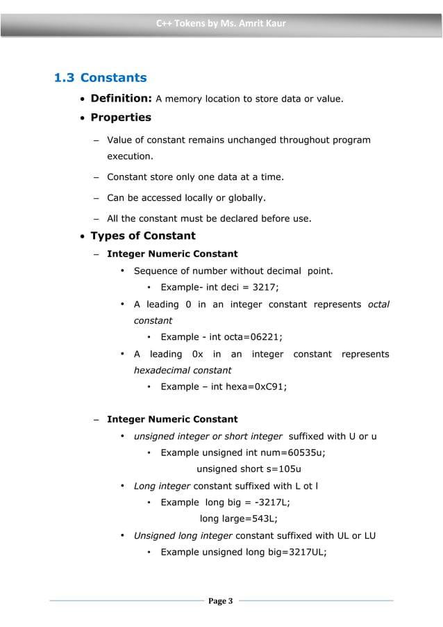 C++ Tokens | PDF | Programming Languages | Computing