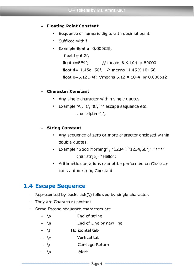 C++ Tokens | PDF | Programming Languages | Computing