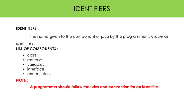 Tokens in Java java java Java javascript.pptx