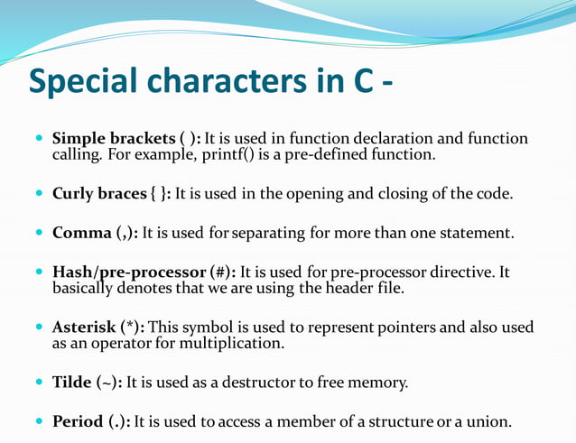Tokens In C.pdf | Programming Languages | Computing
