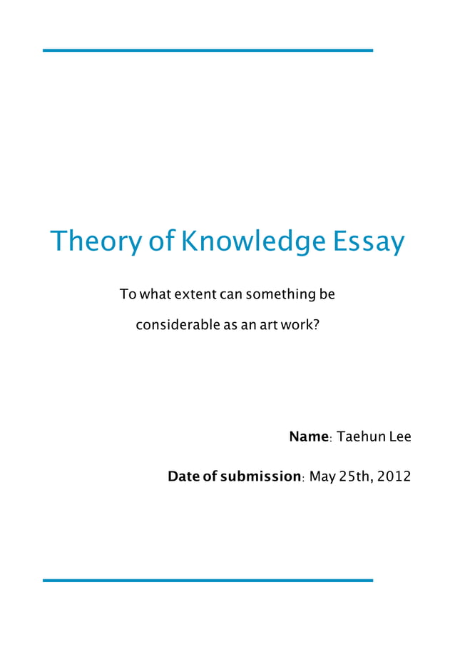 Tok essay | PAGES