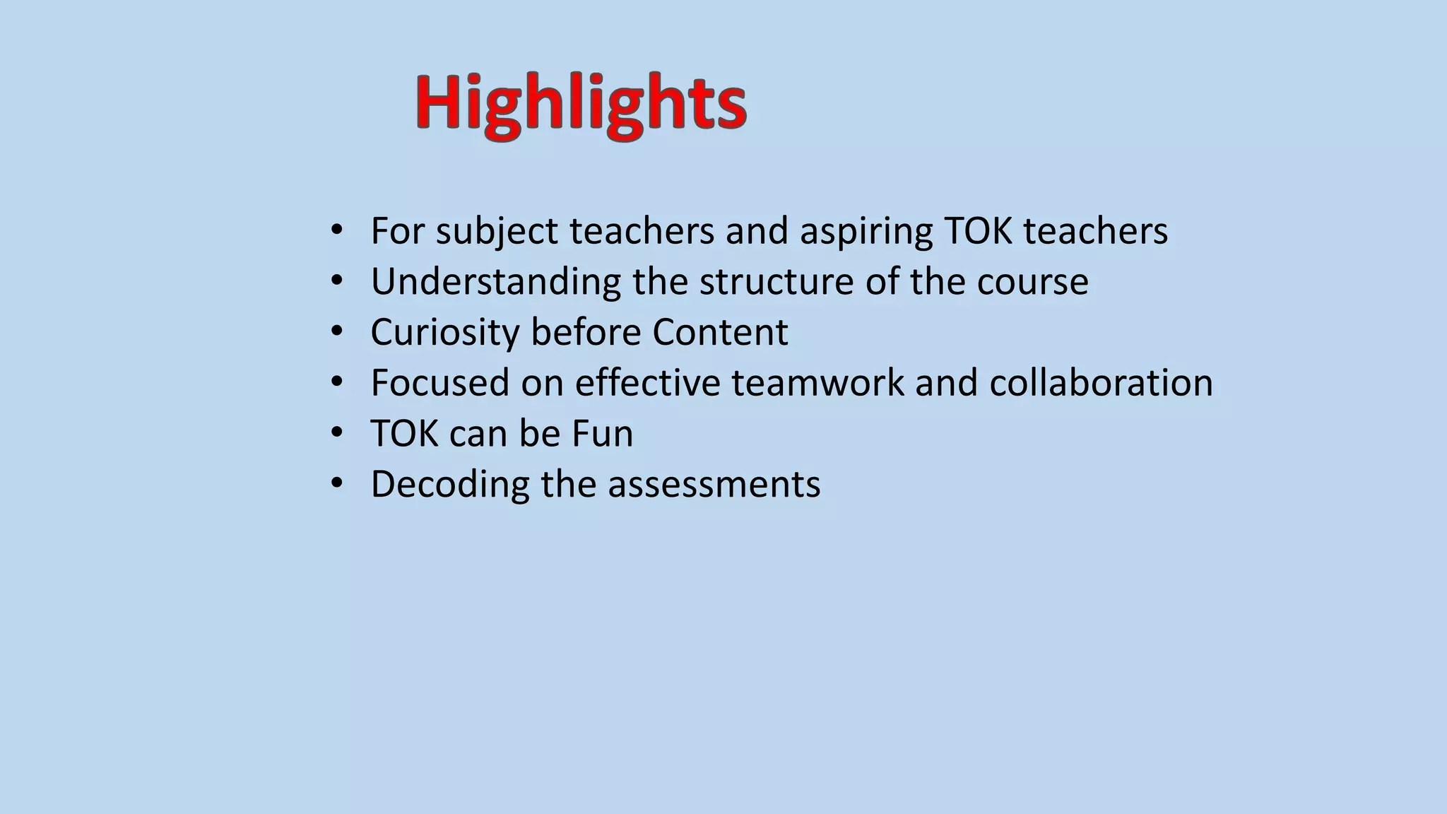 Tok for ib teachers | PDF